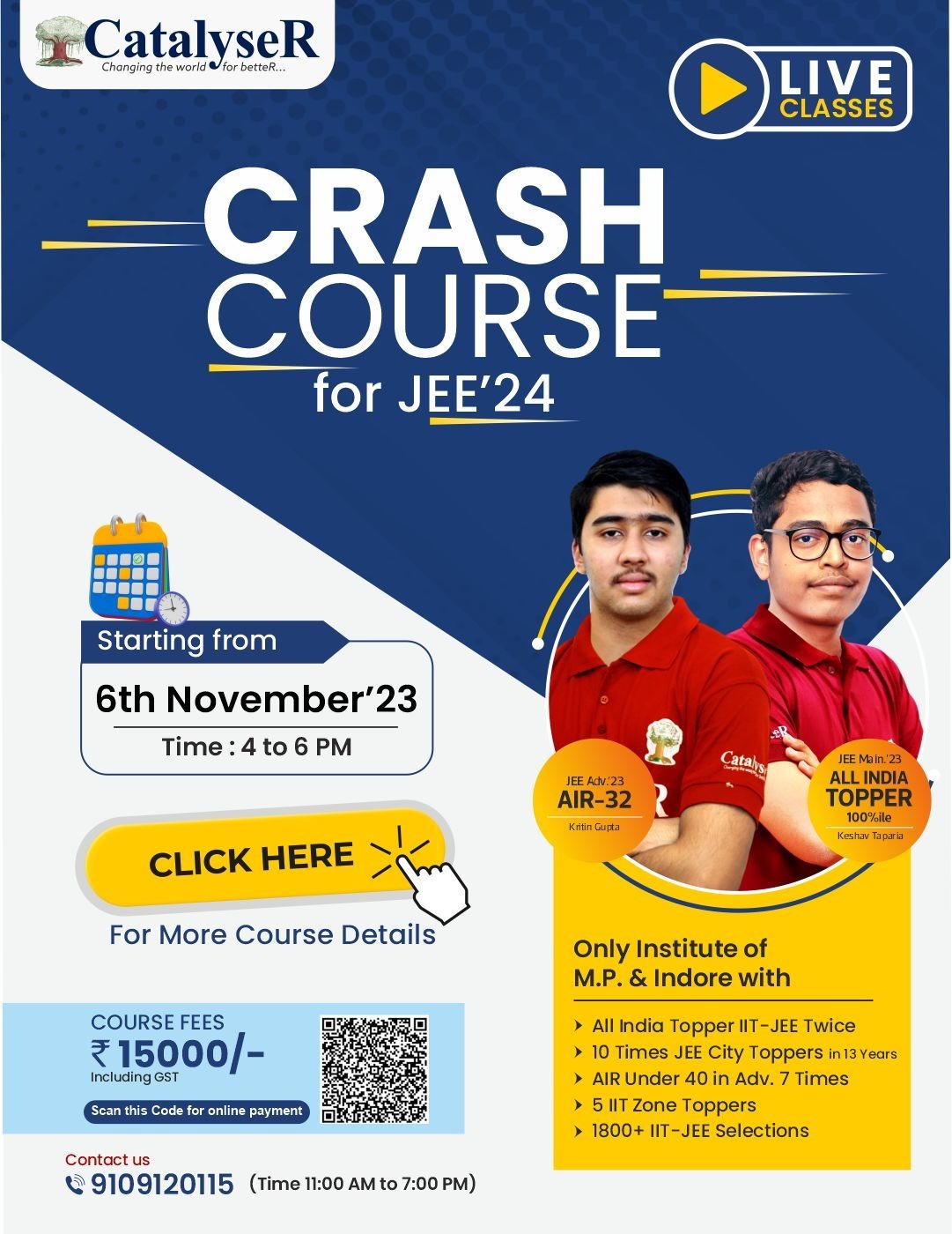 Best IIT-JEE Coaching in Indore, Madhya Pradesh - CatalyseR